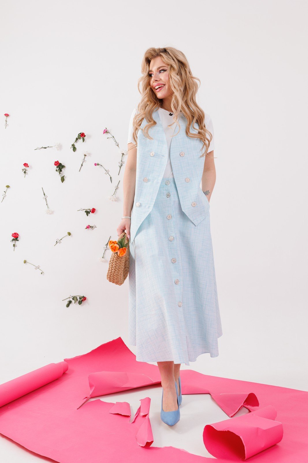 Костюм с юбкой 350-3 NikVa купить в интернет магазине Велесмода